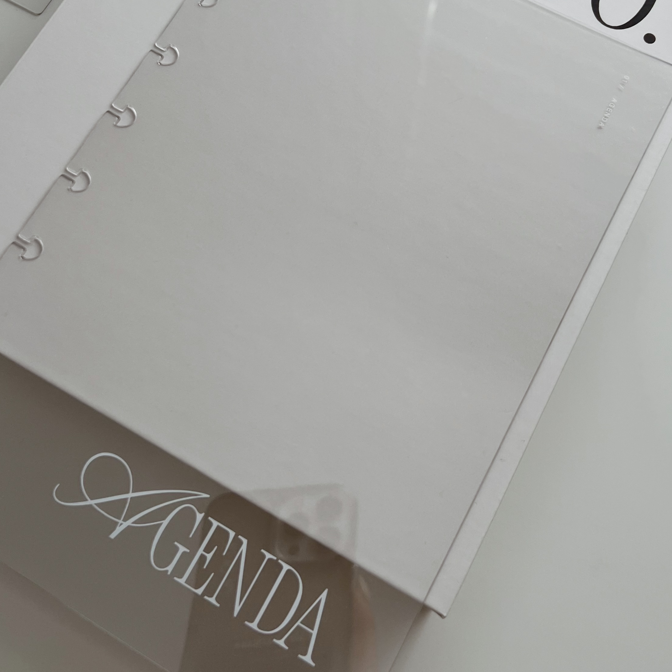 'Agenda' Crystal Clear Discbound covers - Half Letter – Noted Co.