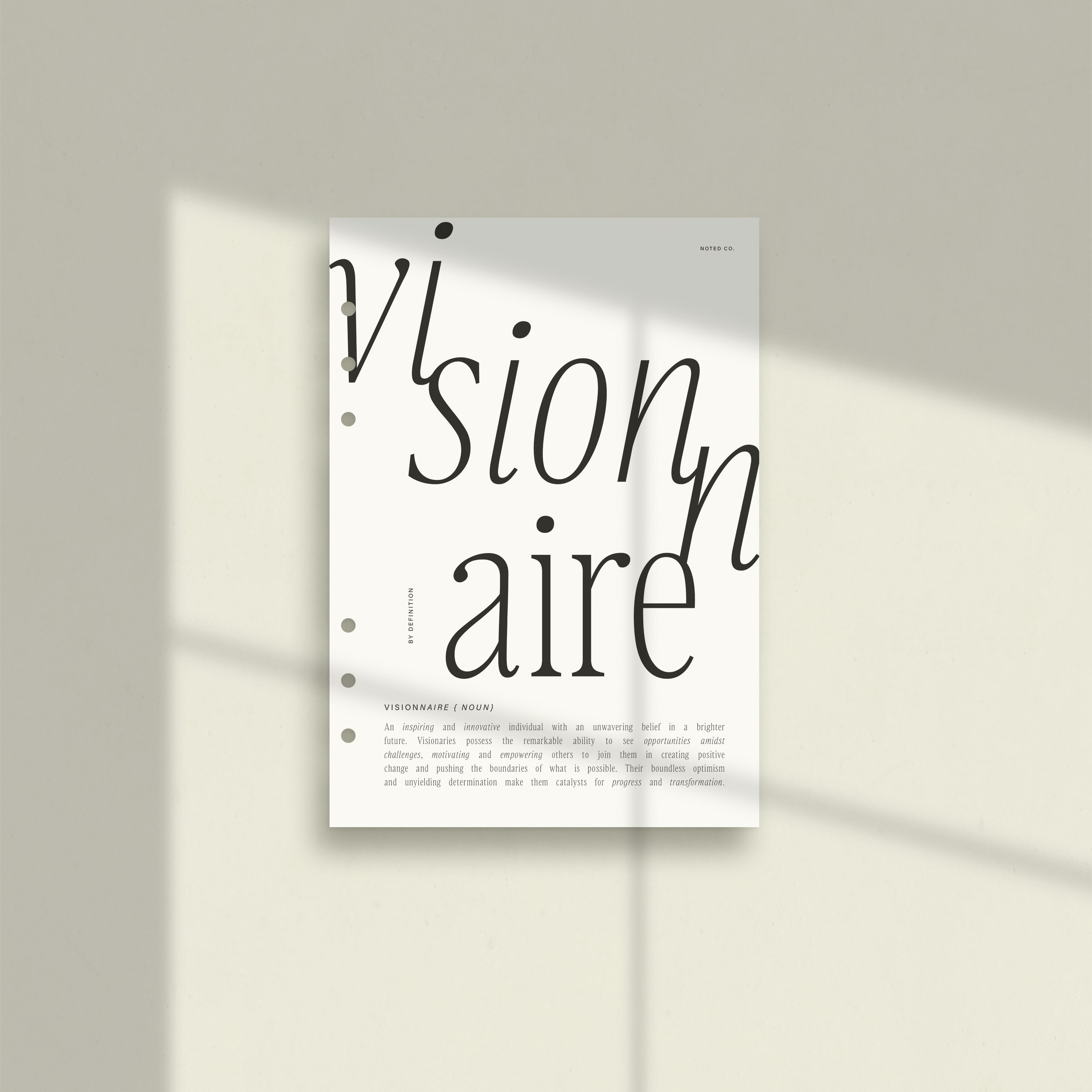 'Visionnaire' Vellum Dashboard – Noted Co.