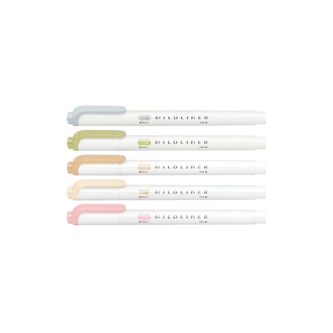 Zebra Mildliner Highlighter 5 pack - Neutral – Noted Co.